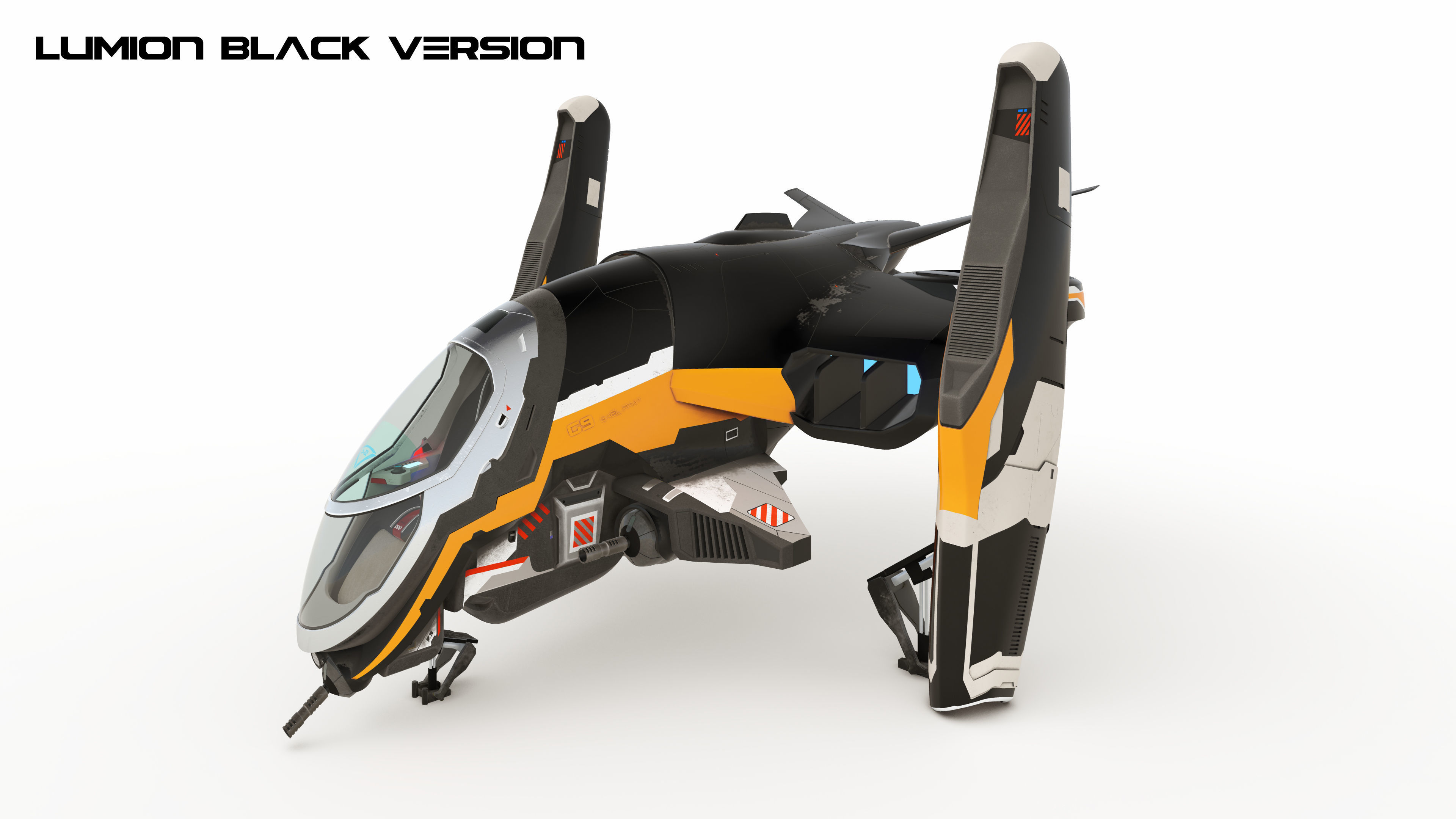 Sci-Fi Light Gunship G9 3D model | CGTrader