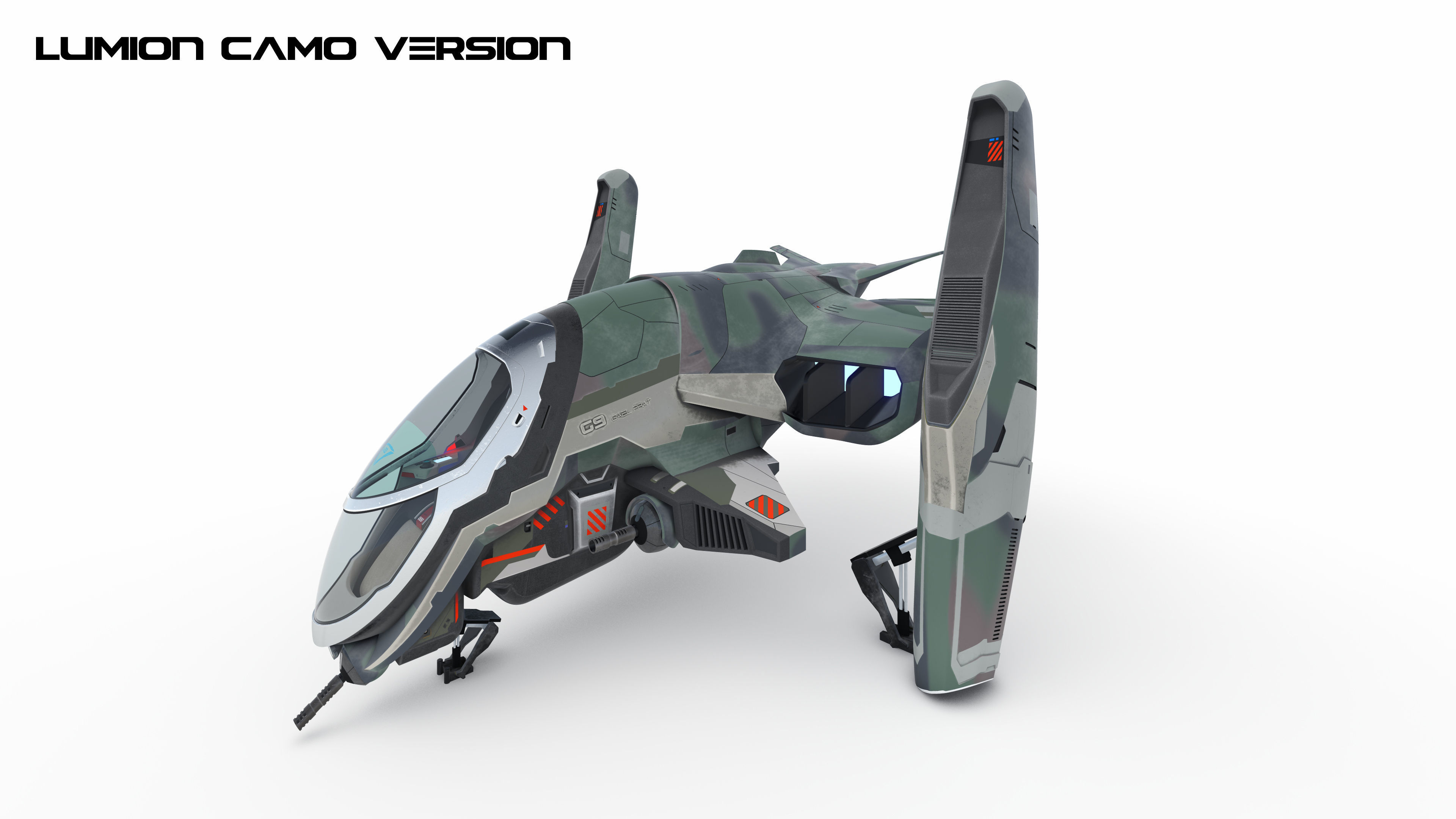 Sci-Fi Light Gunship G9 3D model | CGTrader