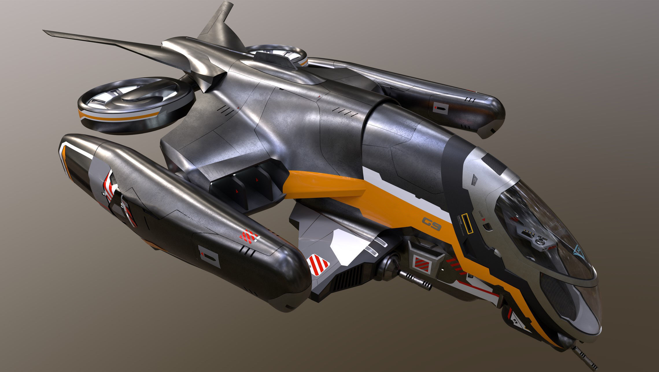 Sci-Fi Light Gunship G9 3D model | CGTrader