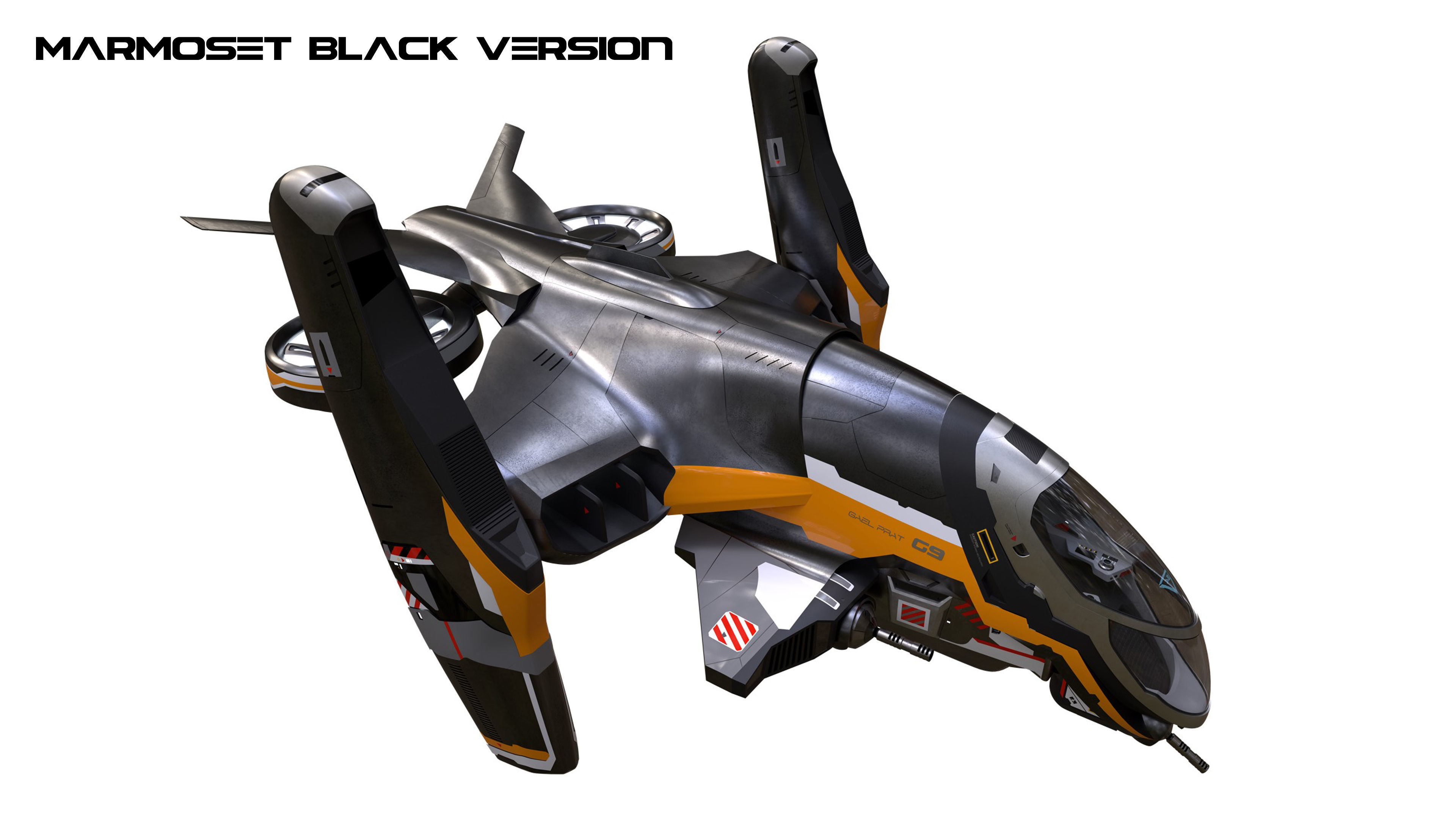 Sci-Fi Light Gunship G9 3D model | CGTrader