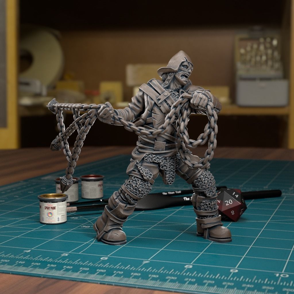 Pilgrim Wastelander Flail Soldier - Pre-Supported 3D model 3D printable ...