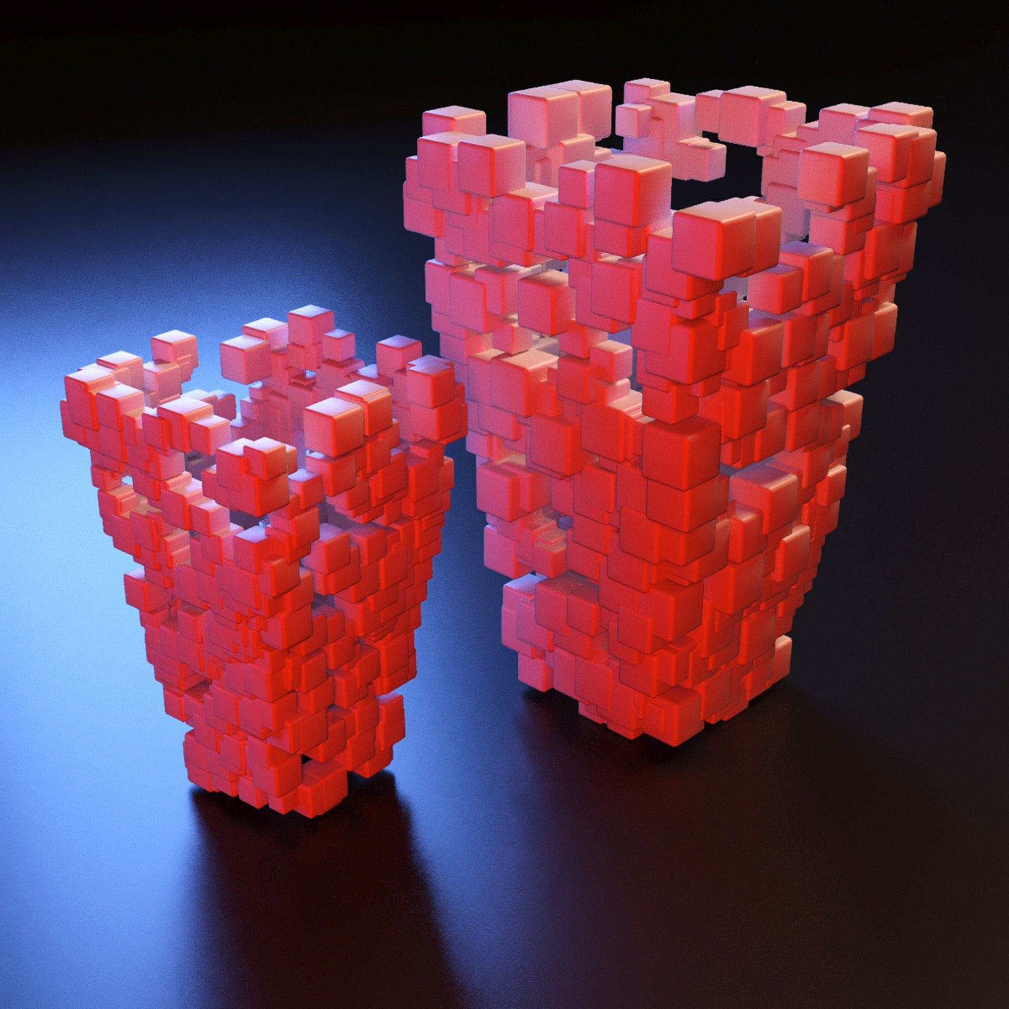 Vase minecraft cubic set 3D model 3D printable | CGTrader
