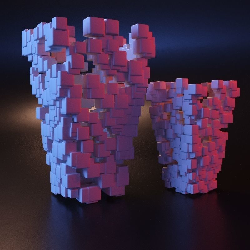 Vase minecraft cubic set 3D model 3D printable | CGTrader