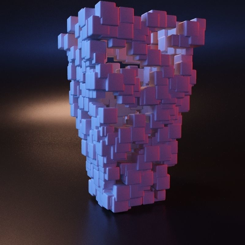 Vase minecraft cubic set 3D model 3D printable | CGTrader