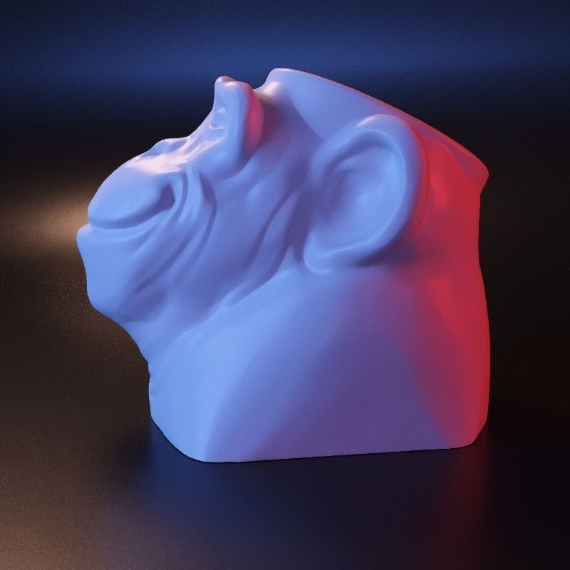 Vase monkey head 3D model 3D printable | CGTrader