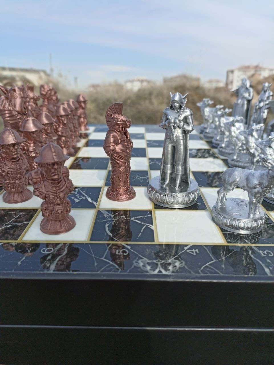 Elf Chess Game Set - Medieval Chess Set 3D model 3D printable | CGTrader