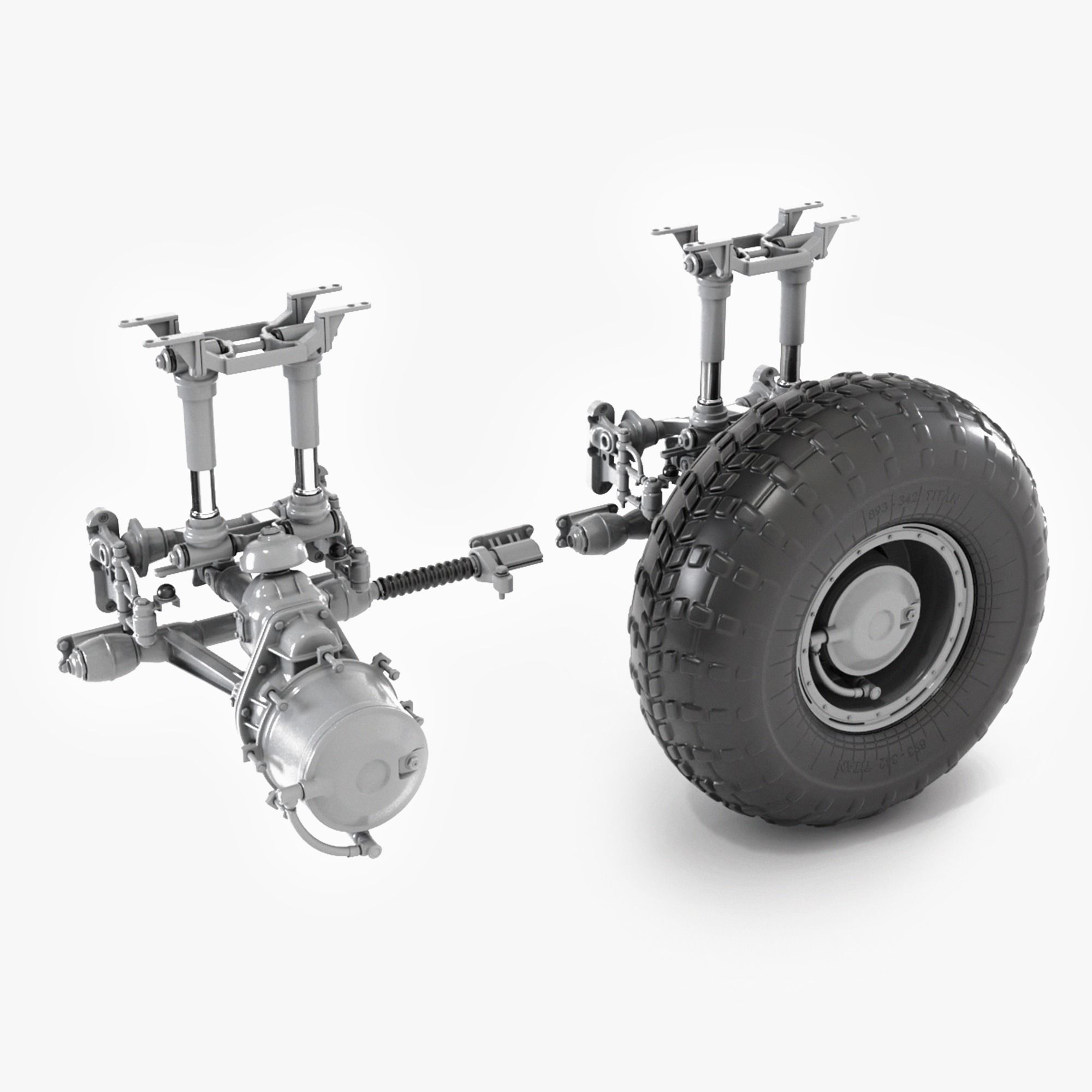 BTR and APC Suspension with Wheel 3D model | CGTrader