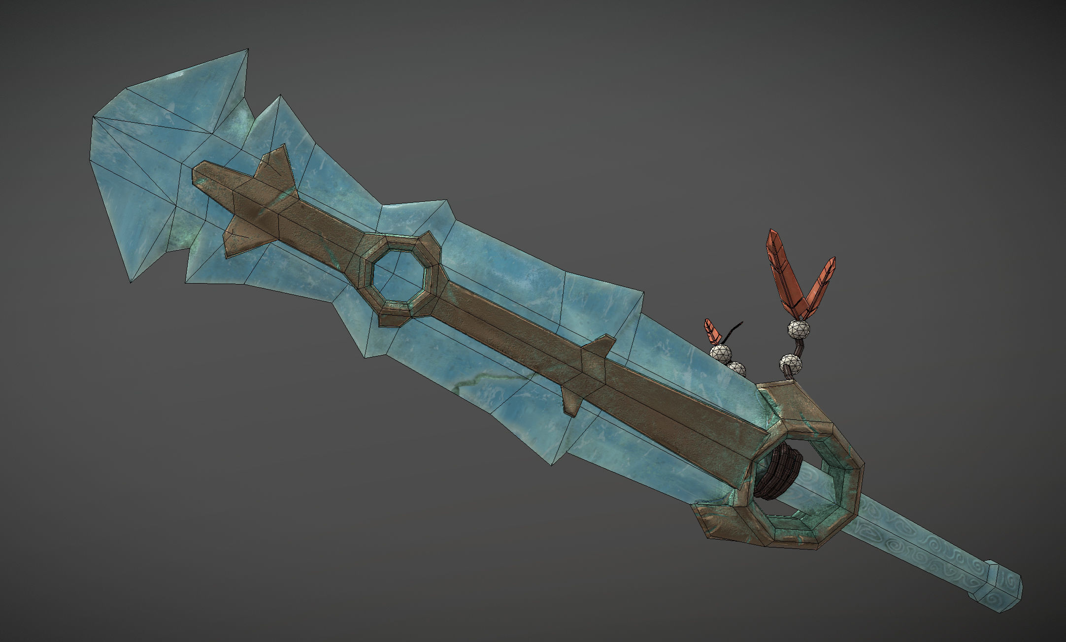 3D model Lowpoly Stylized Fantasy swords game ready PBR asset VR / AR ...