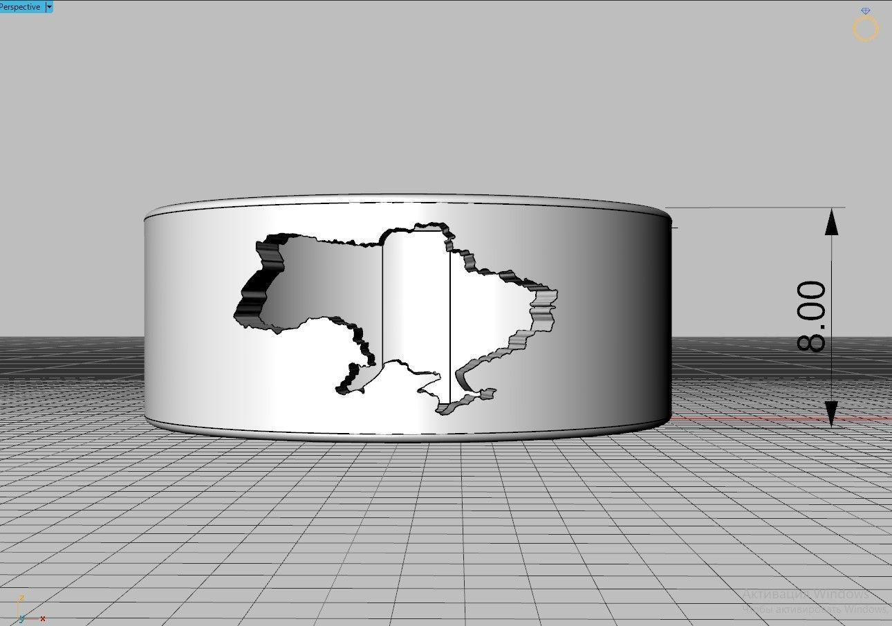 Eight rings with Ukrainian map 3D model 3D printable | CGTrader