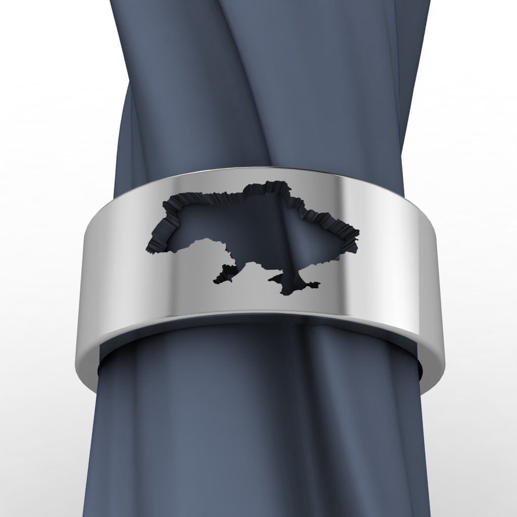 Eight rings with Ukrainian map 3D model 3D printable | CGTrader