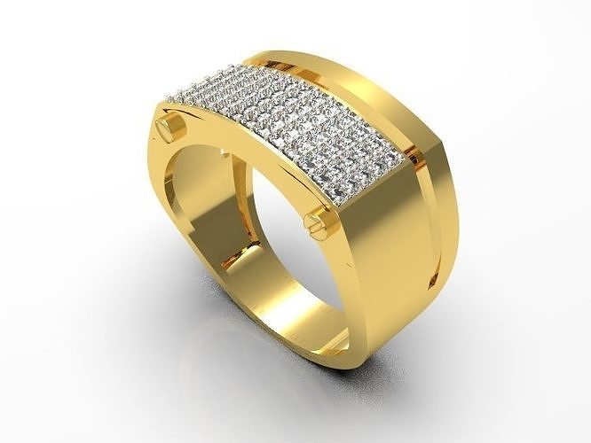 0111 - Stylish Gents Ring 3D model 3D printable | CGTrader