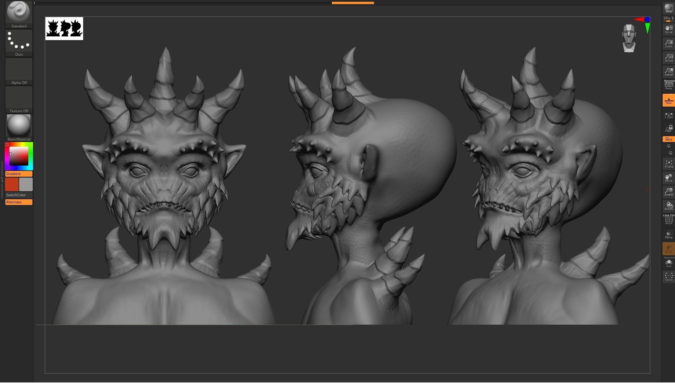 Demon creature stl 3D model 3D printable | CGTrader