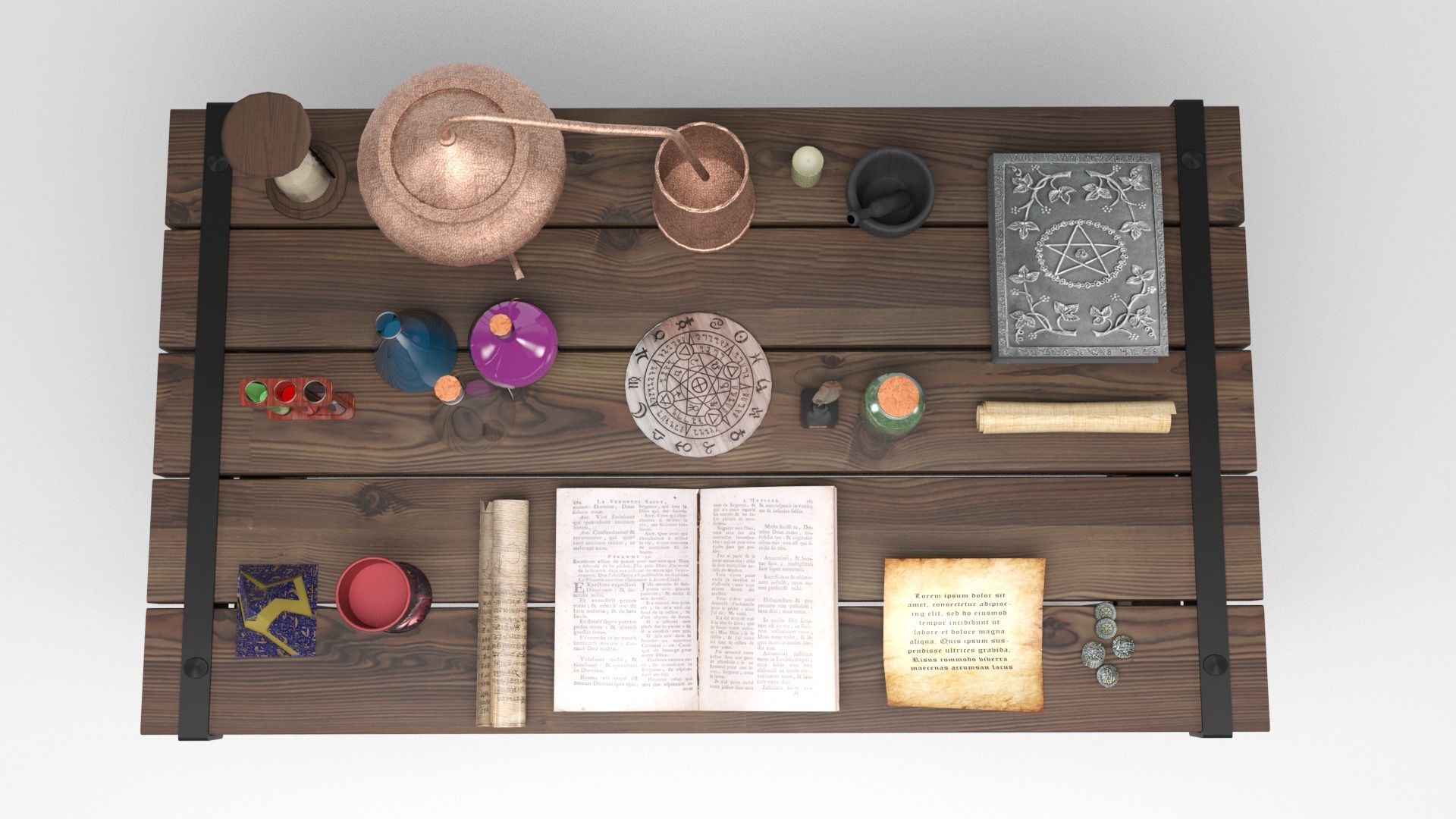 3D model Alchemy lab props VR / AR / low-poly | CGTrader