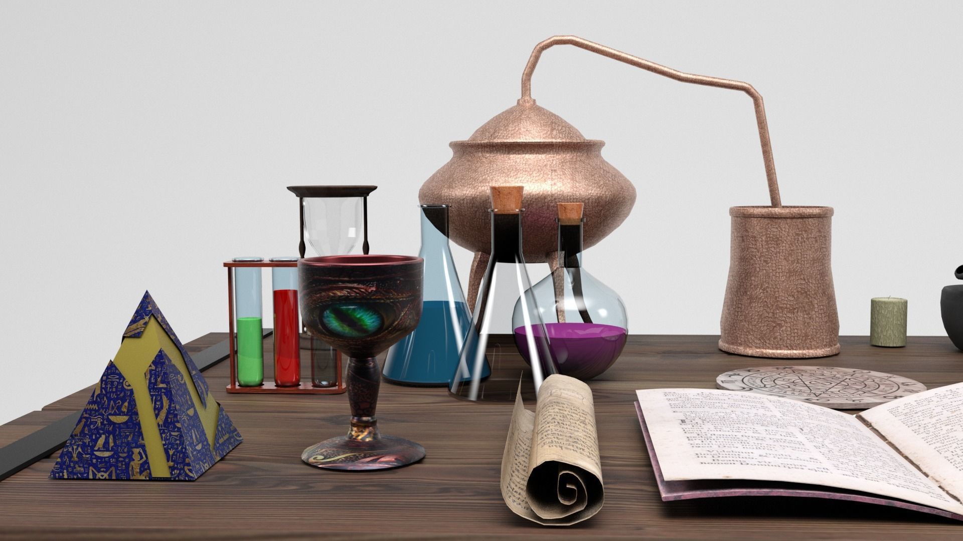 3D model Alchemy lab props VR / AR / low-poly | CGTrader