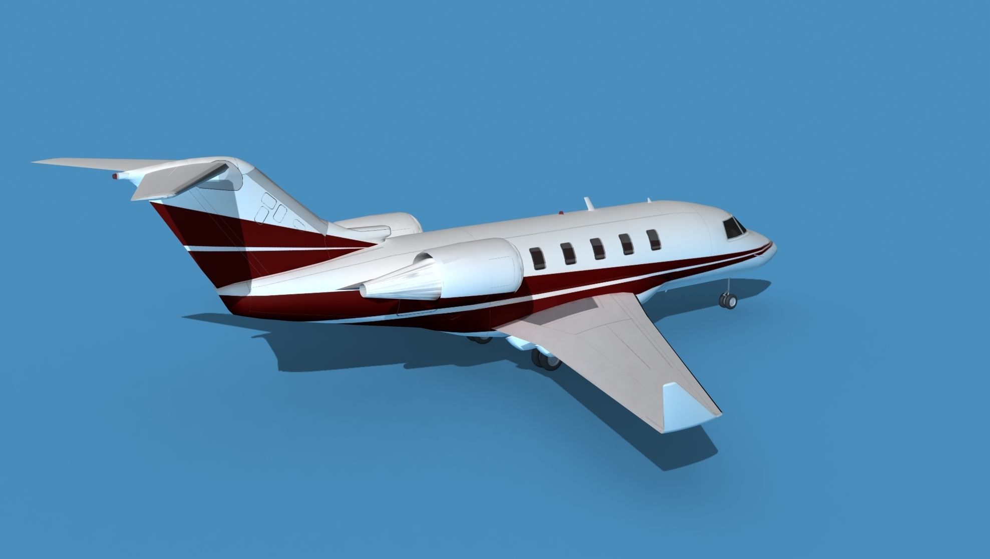 Bombardier CL604 Challenger V07 3D model rigged | CGTrader