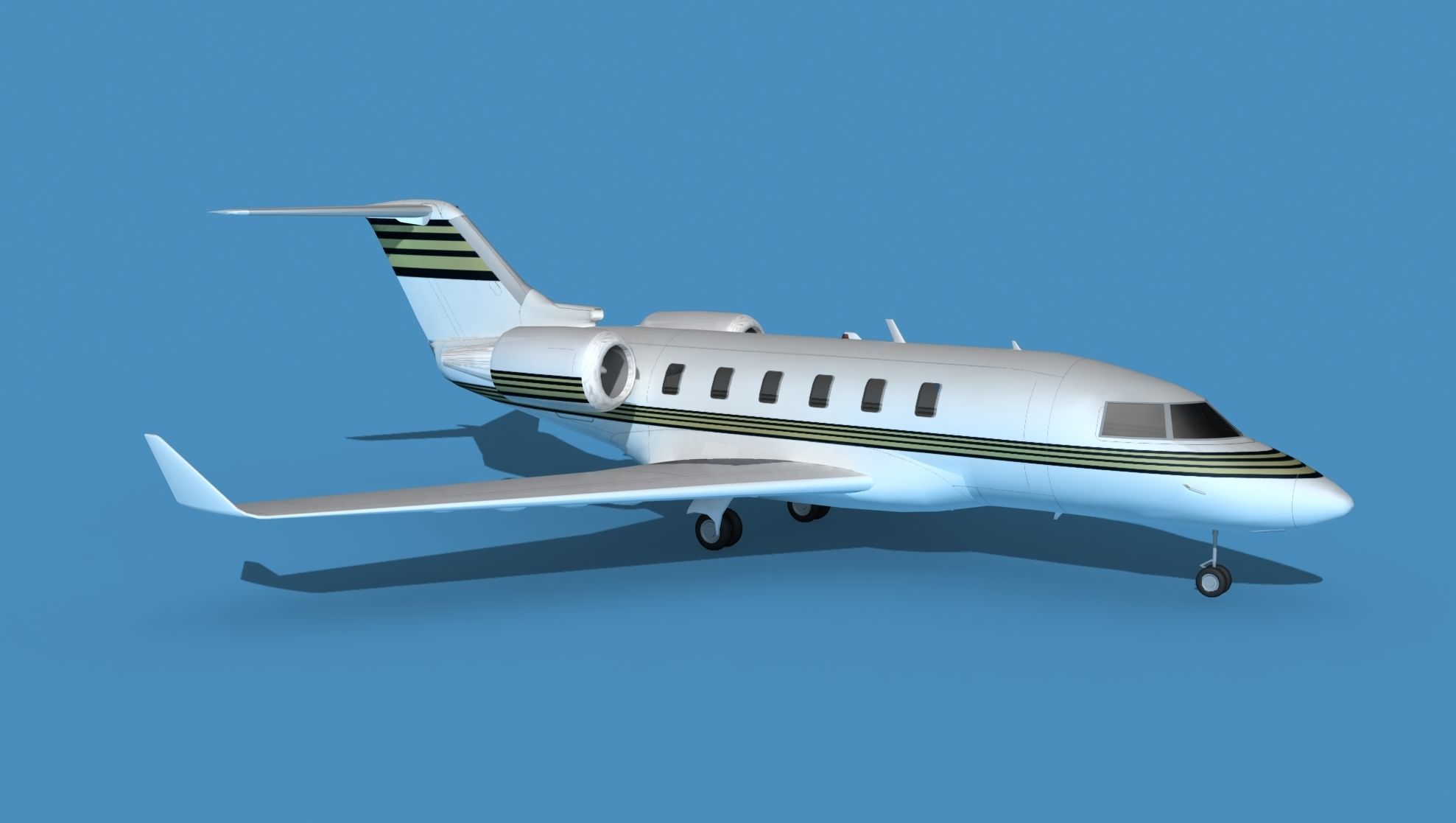 Bombardier CL604 Challenger V08 3D model rigged | CGTrader