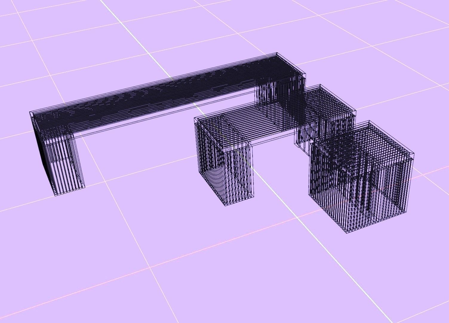 3D model Modern Wooden Benches Set VR / AR / low-poly | CGTrader