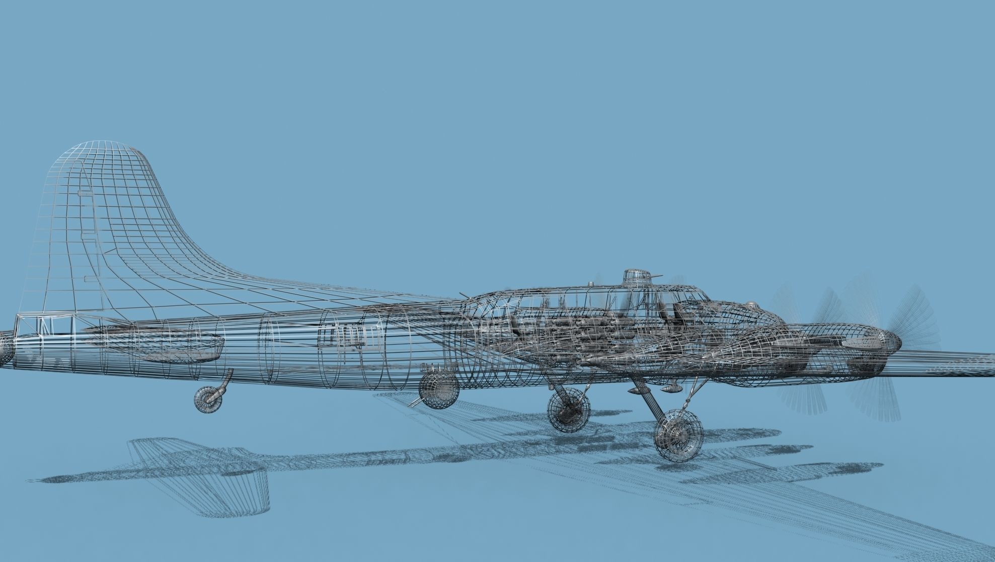 Boeing B-38A Flying Fortress II HP V02 3D model rigged | CGTrader