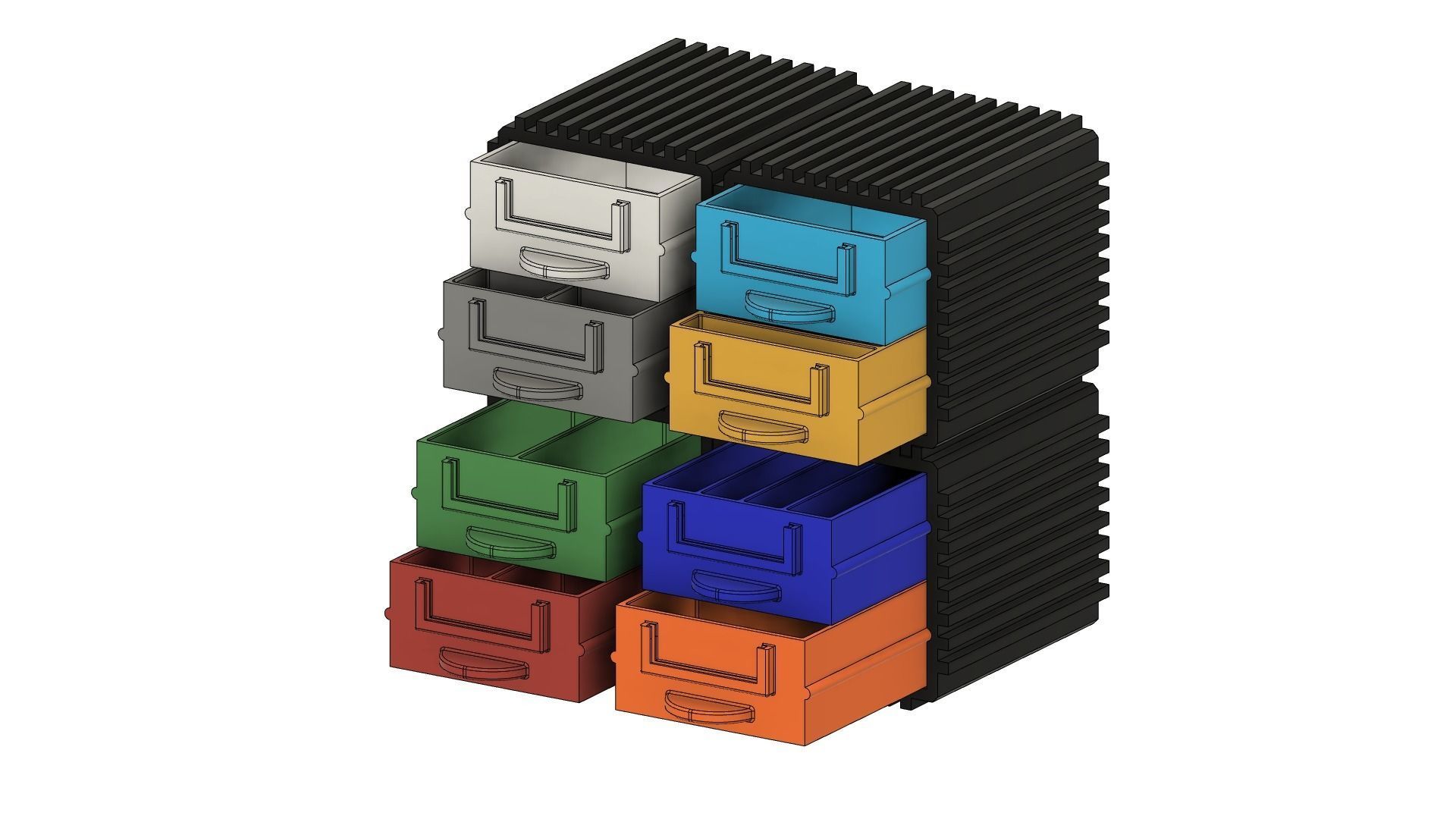 Modular Organizer With Container 3D model 3D printable | CGTrader