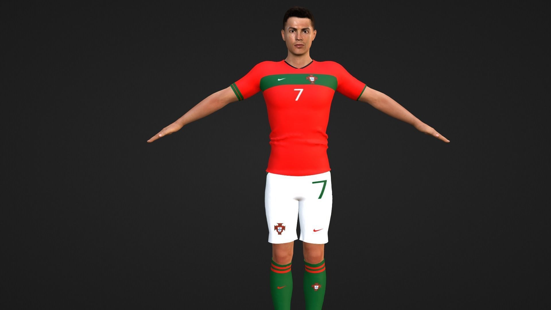 3D model Cristiano Ronaldo - Portugal - Two Models VR / AR / low-poly ...