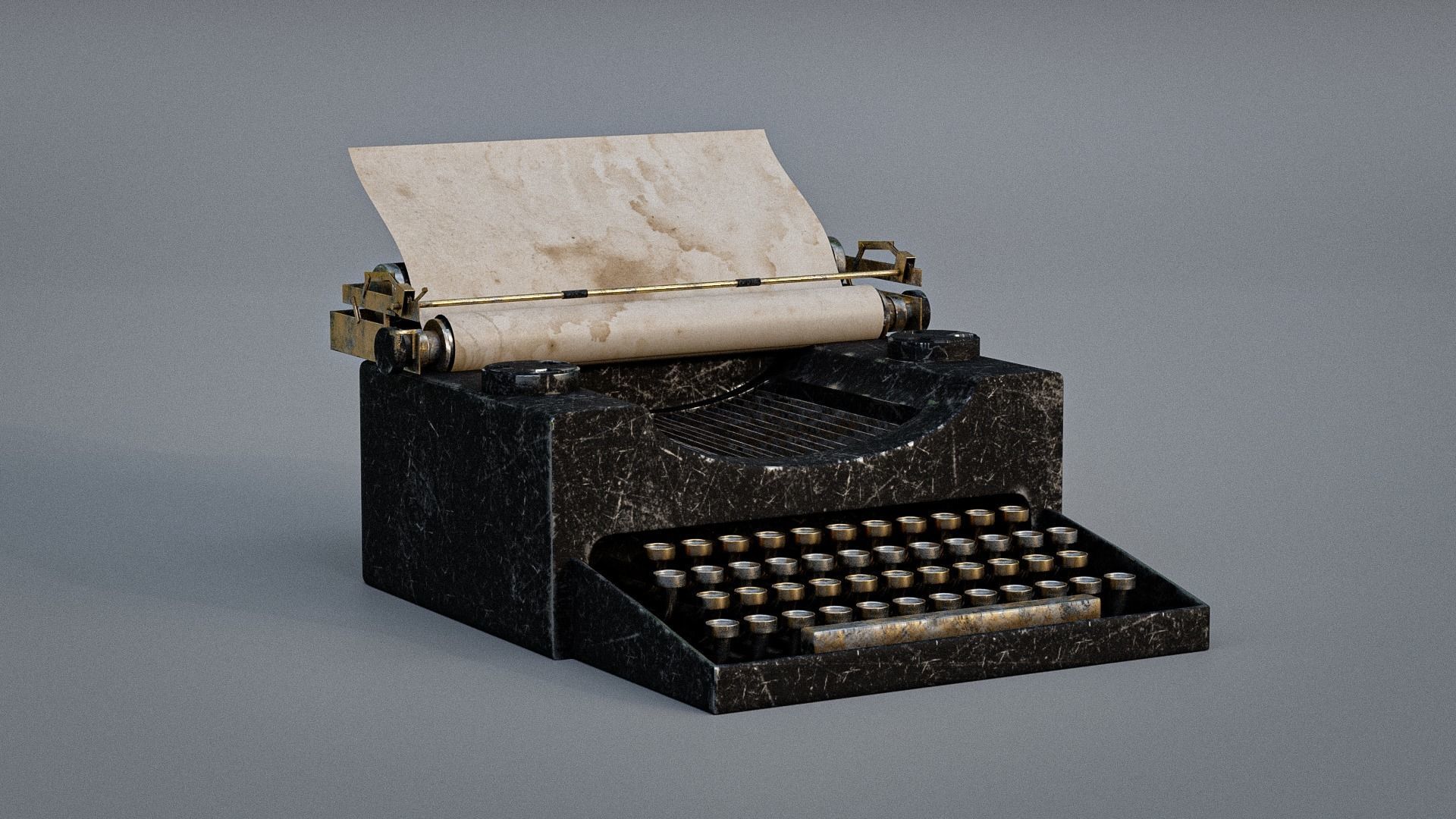 Old fashioned typewriter free 3D model | CGTrader