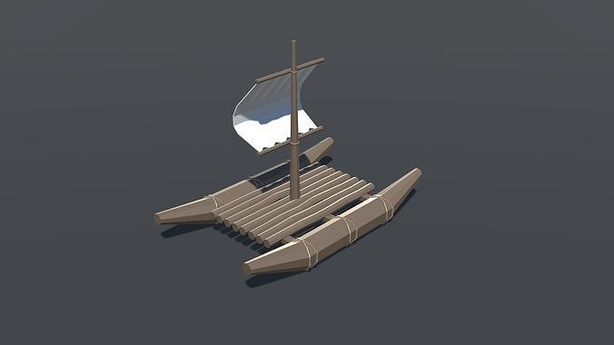 3D model Sail Raft Low Poly VR / AR / low-poly | CGTrader