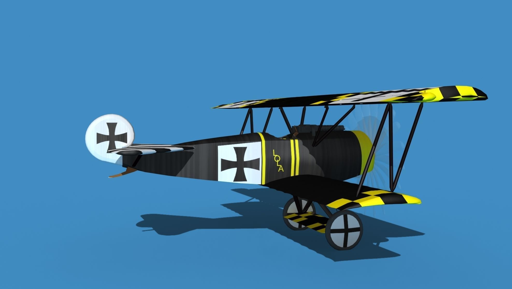 Fokker D-VI V01 3D model animated rigged | CGTrader