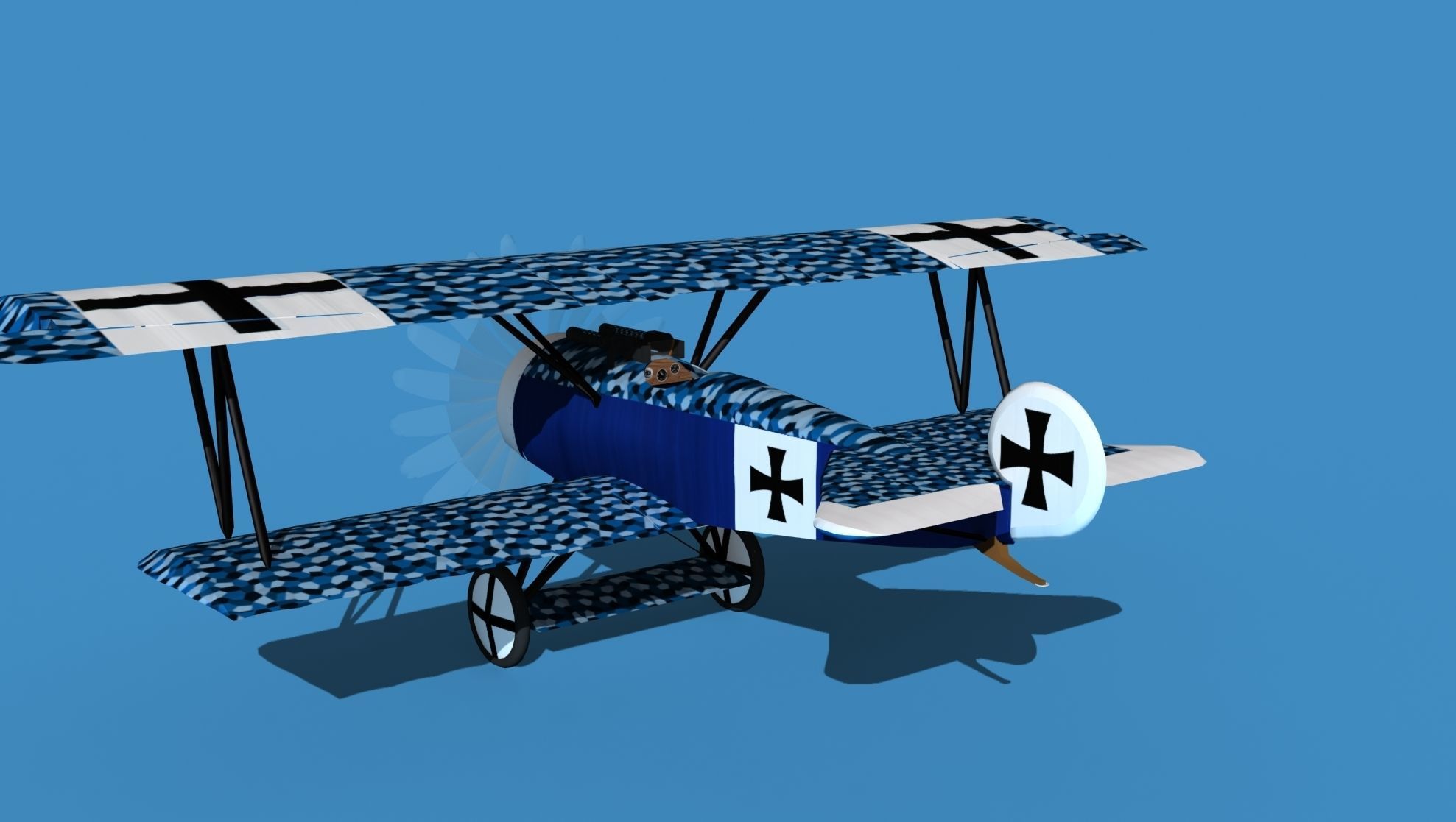 Fokker D-VI V04 3D model animated rigged | CGTrader