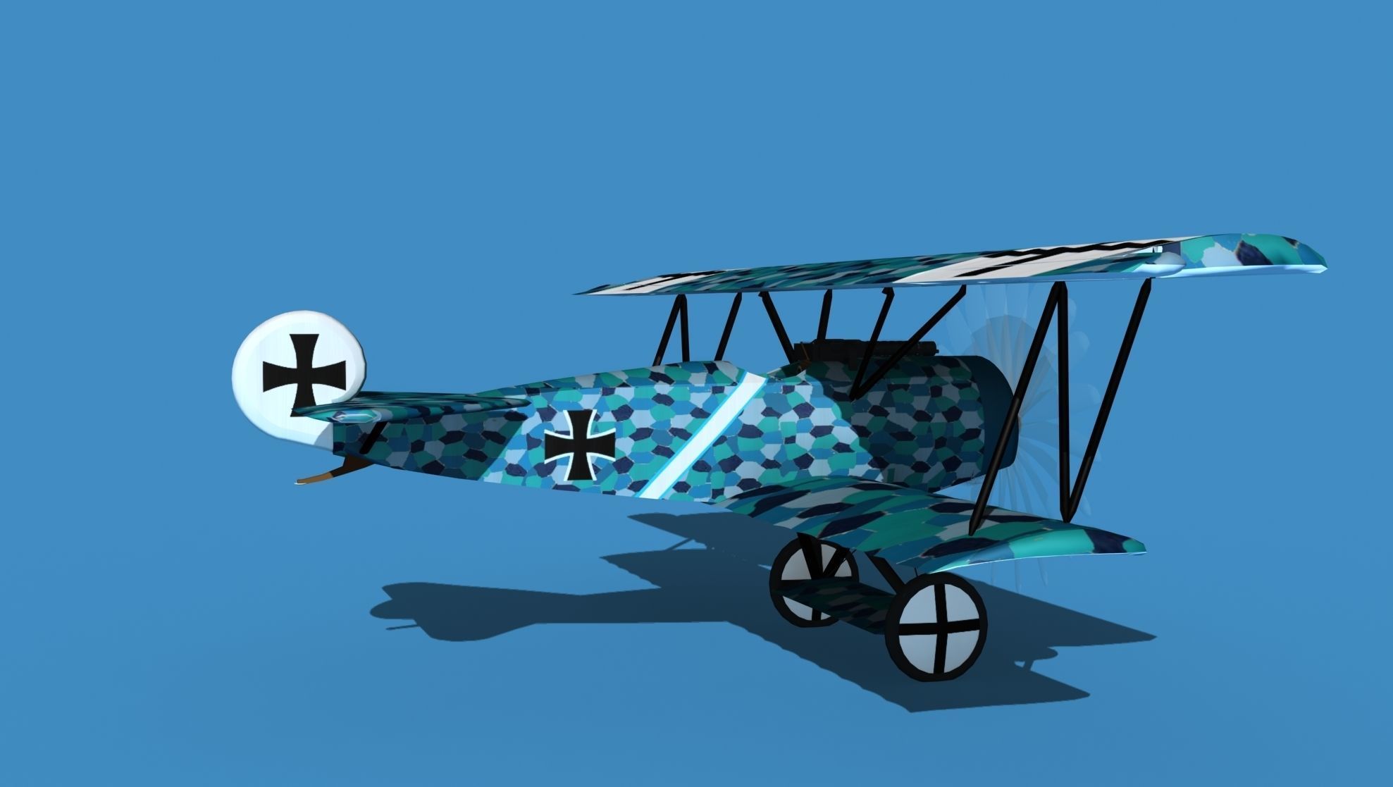 Fokker D-VI V07 3D model animated rigged | CGTrader