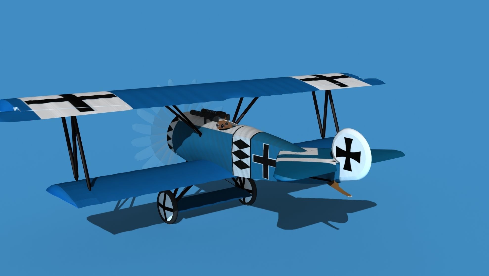 Fokker D-VI V10 3D model animated rigged | CGTrader