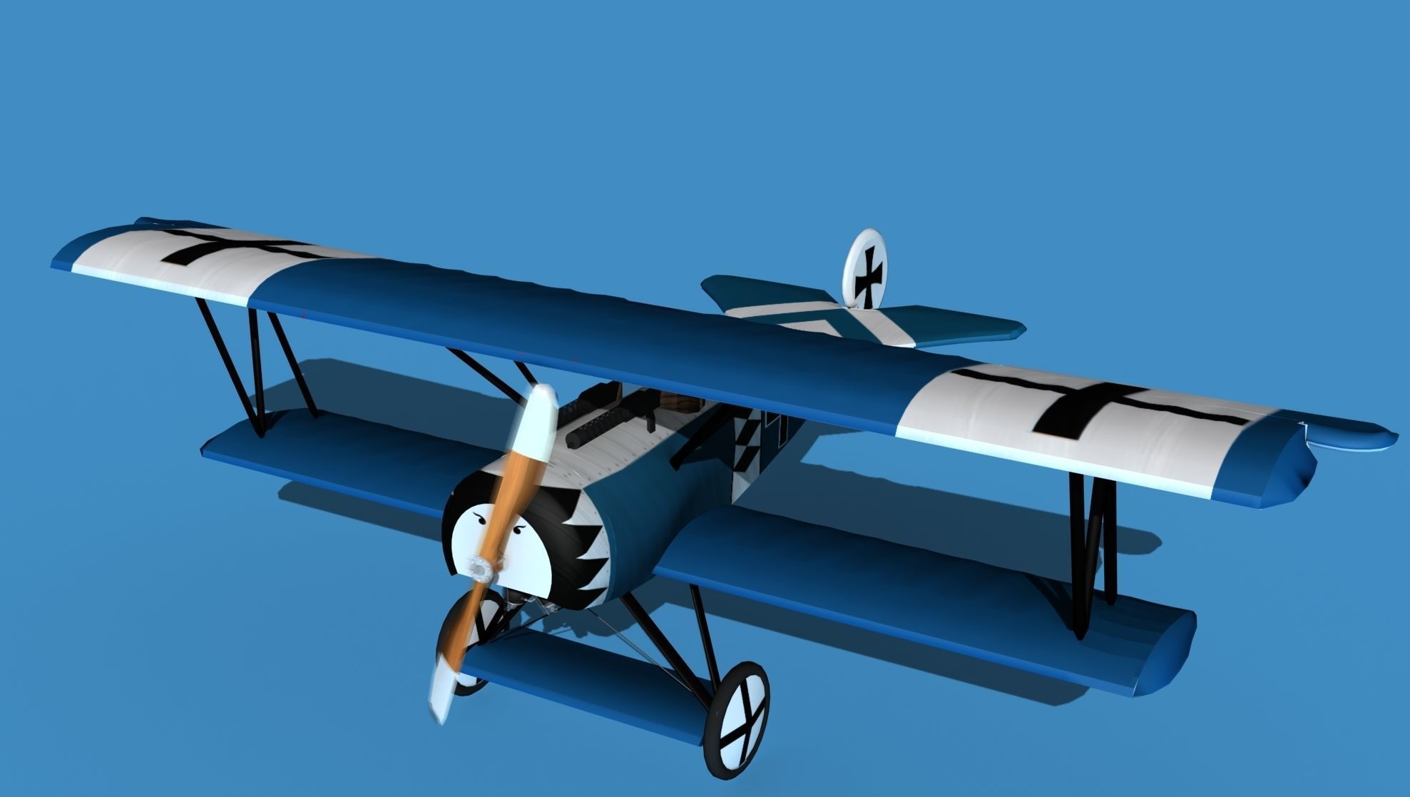 Fokker D-VI V10 3D model animated rigged | CGTrader