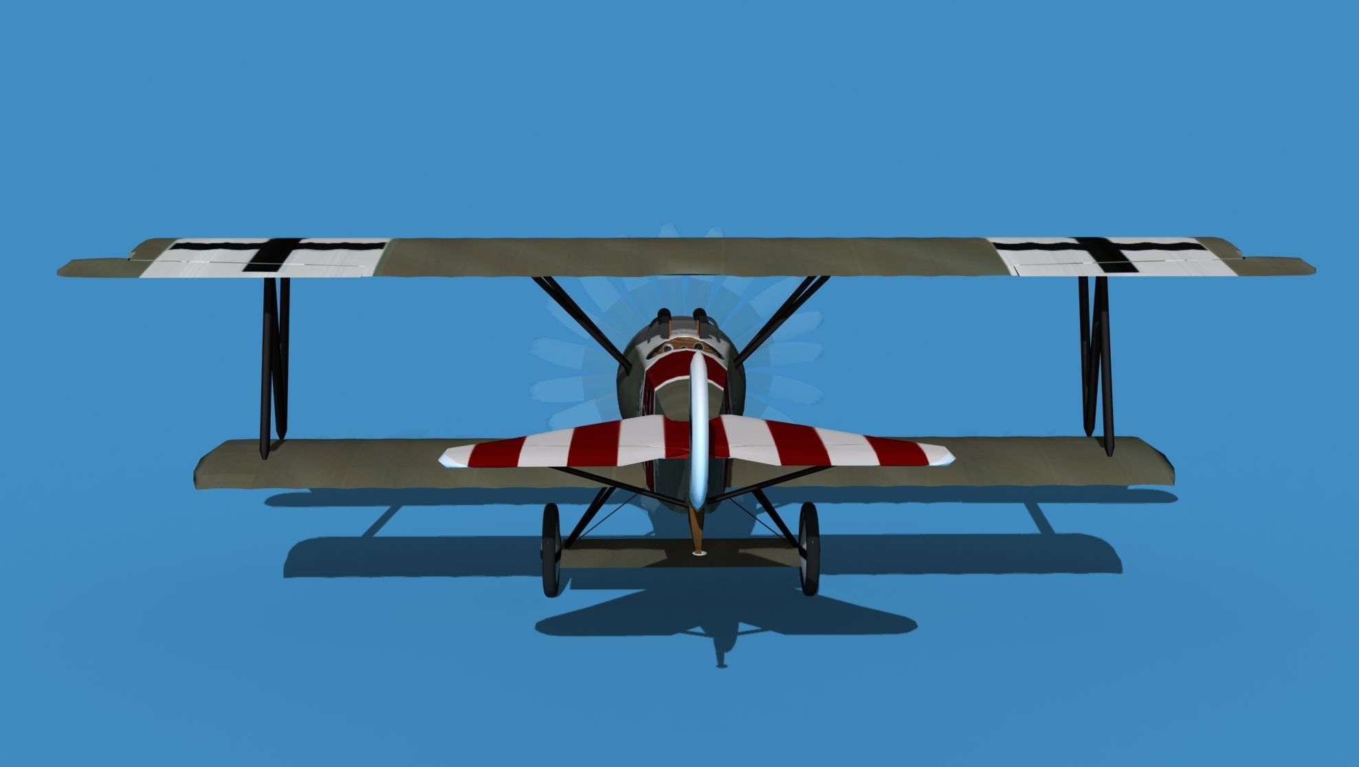 Fokker D-VI V13 3D model animated rigged | CGTrader