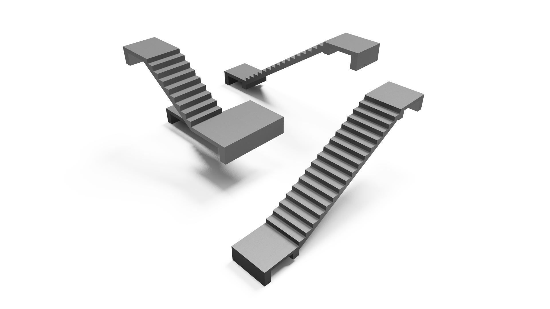 STANDARD SIZES CONCRETE STAIRS 3D model | CGTrader