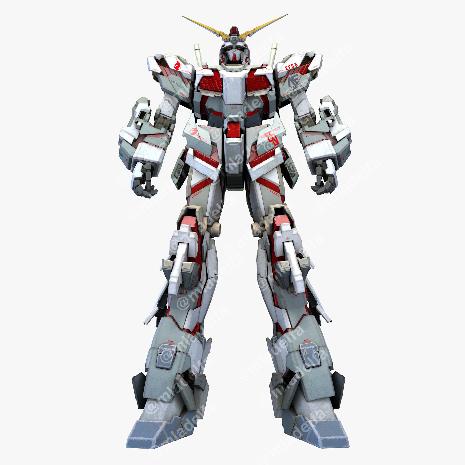 Gundam Unicorn RX-0 Gunpla Mega 3D model | CGTrader
