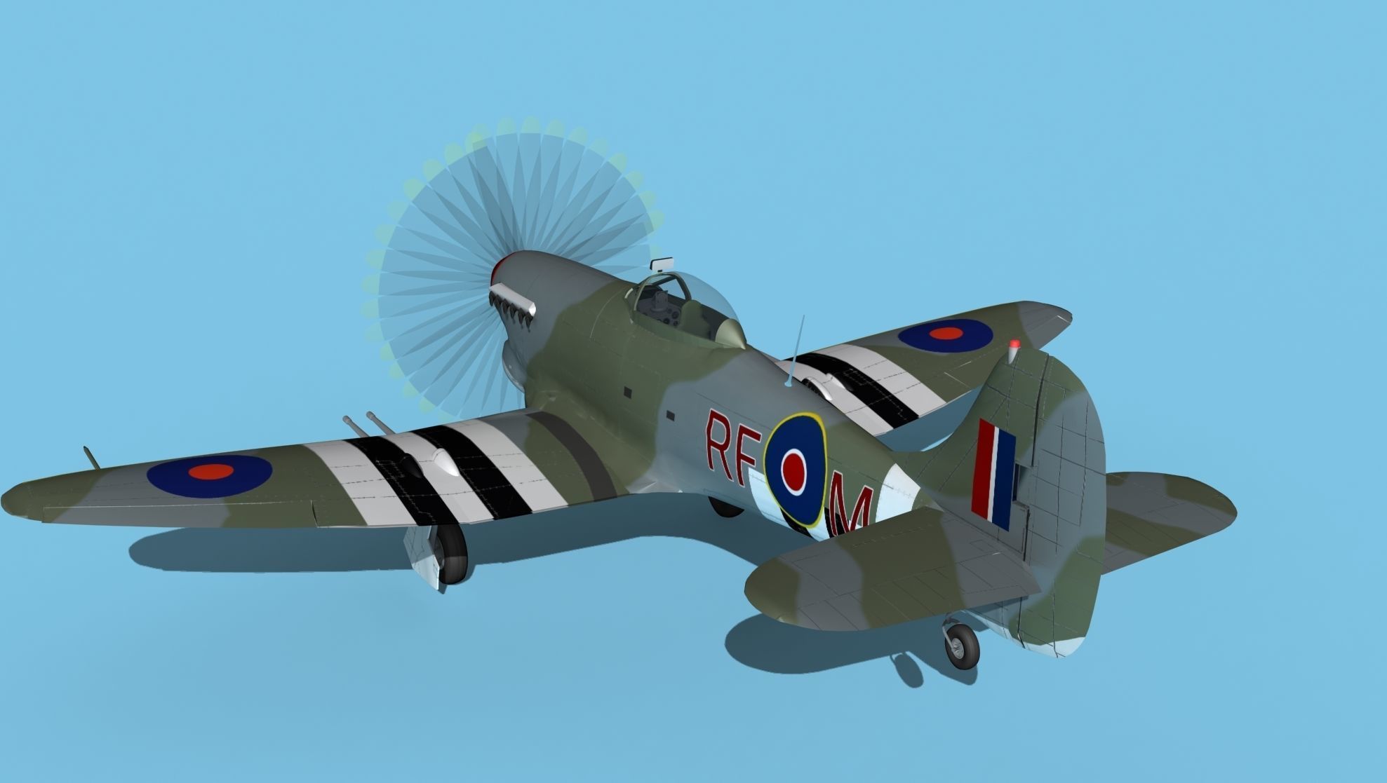 Hawker Hawker Tempest MK1 V08 3D model animated rigged | CGTrader