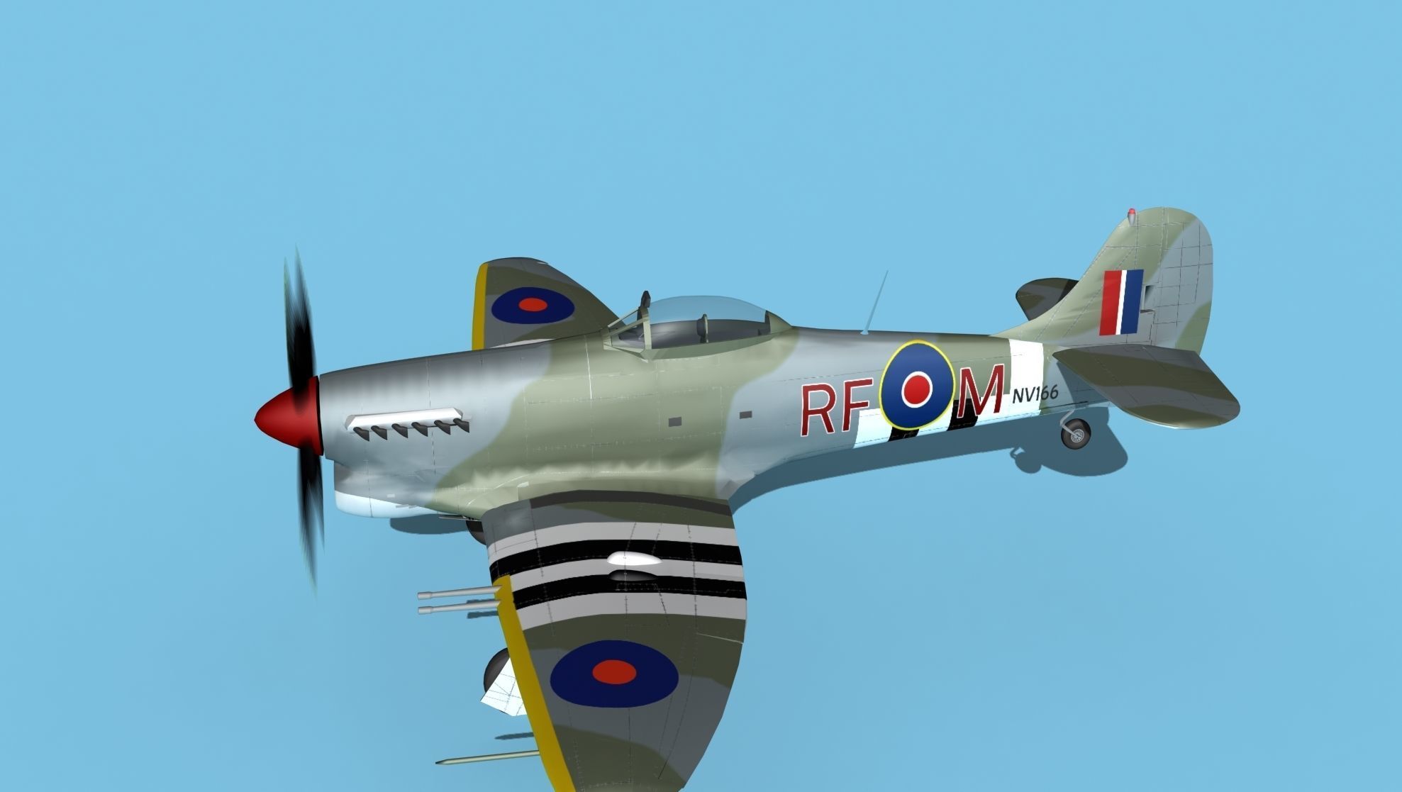 Hawker Hawker Tempest MK1 V08 3D model animated rigged | CGTrader