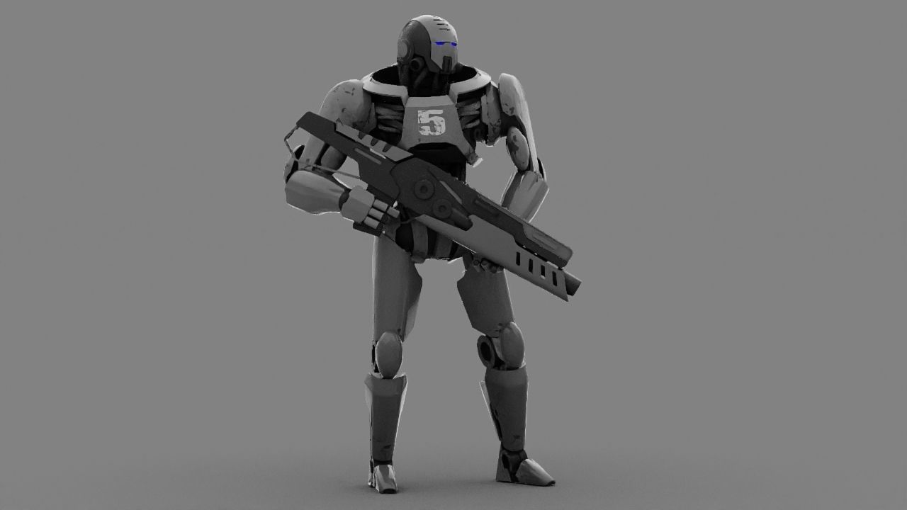 Android Soldier rigged character 3D model rigged | CGTrader