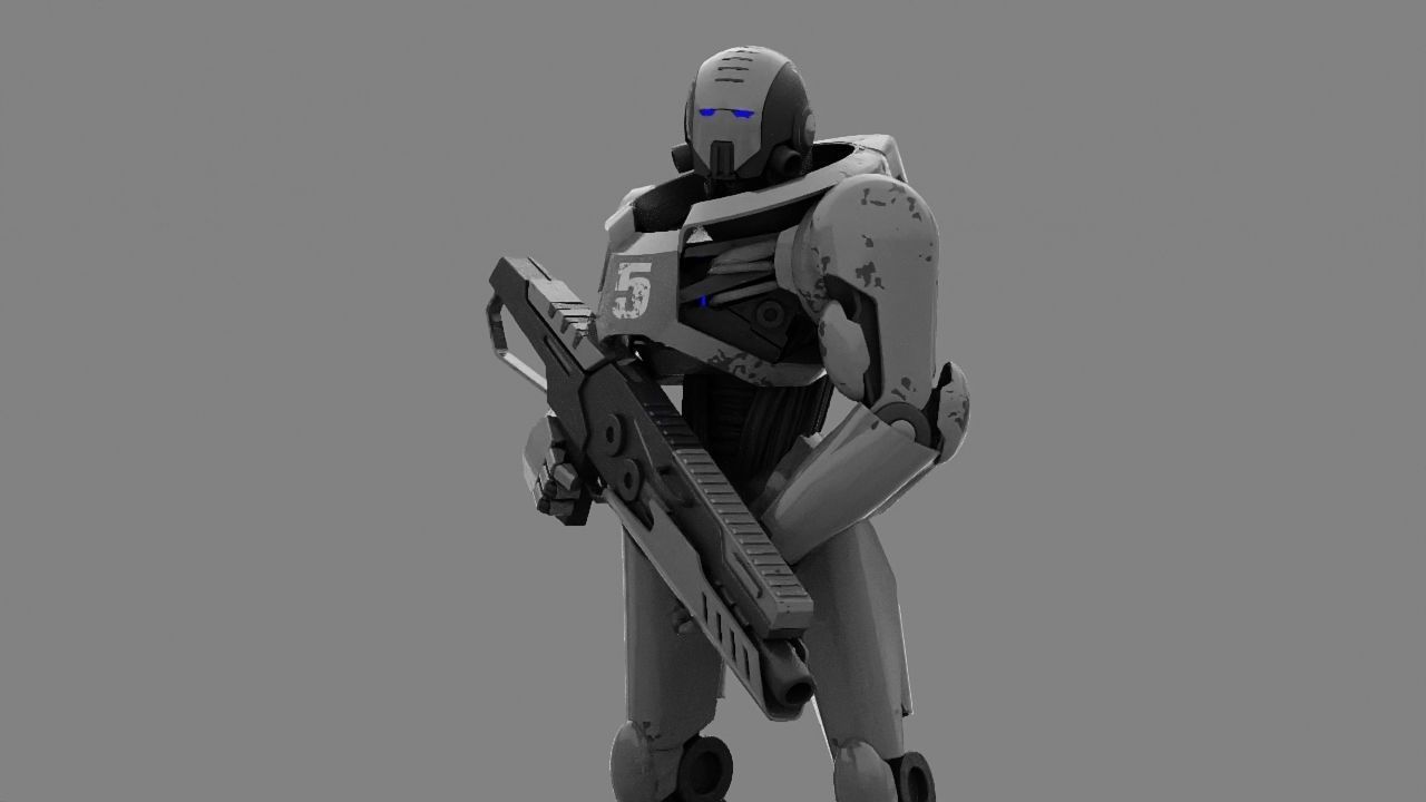 Android Soldier rigged character 3D model rigged | CGTrader