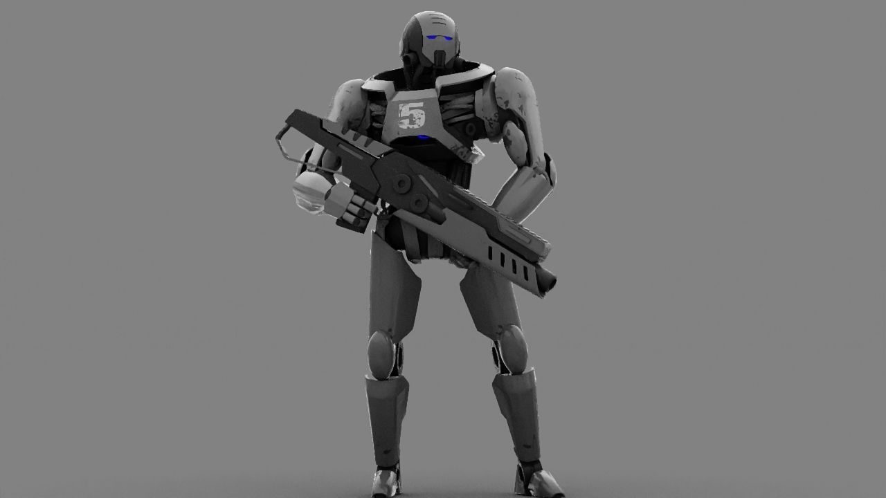 Android Soldier rigged character 3D model rigged | CGTrader