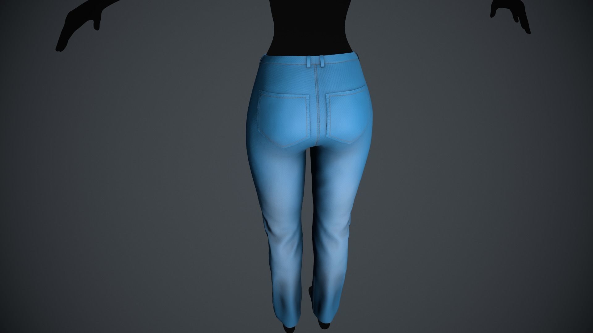 3D model Female Light Blue Jeans Pants Style 2 VR / AR / low-poly ...