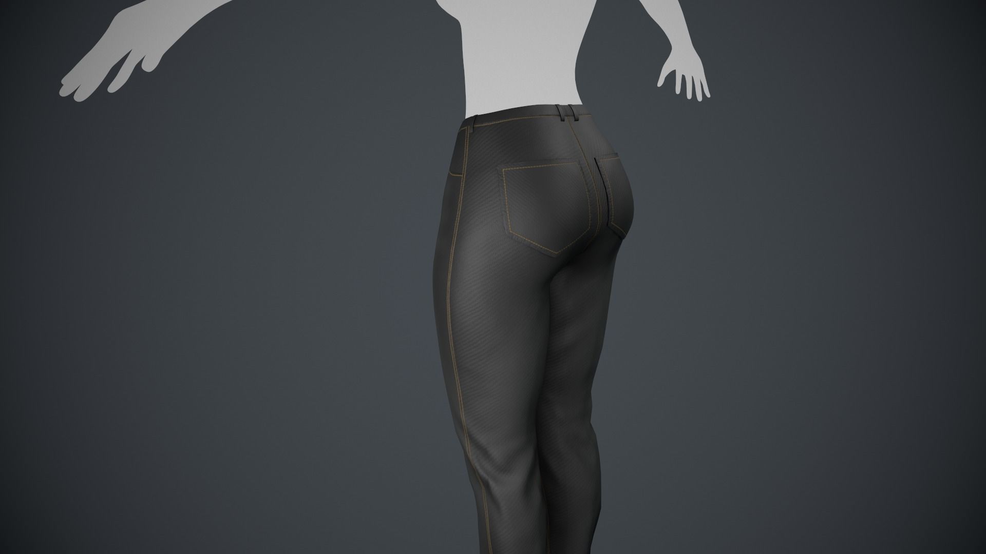 3D model Female Black Jeans Pants Style 2 VR / AR / low-poly | CGTrader