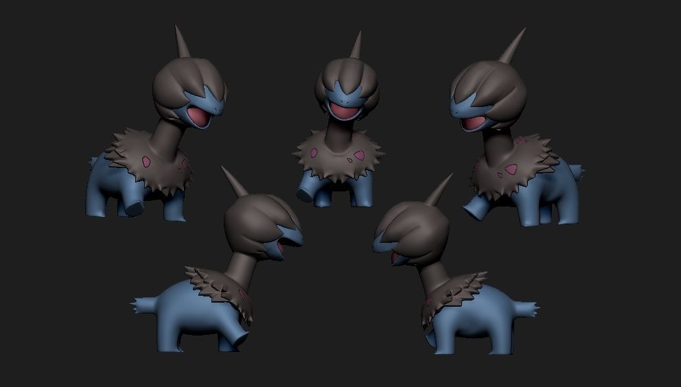 Pokemon - Deino with 2 different poses 3D model 3D printable | CGTrader
