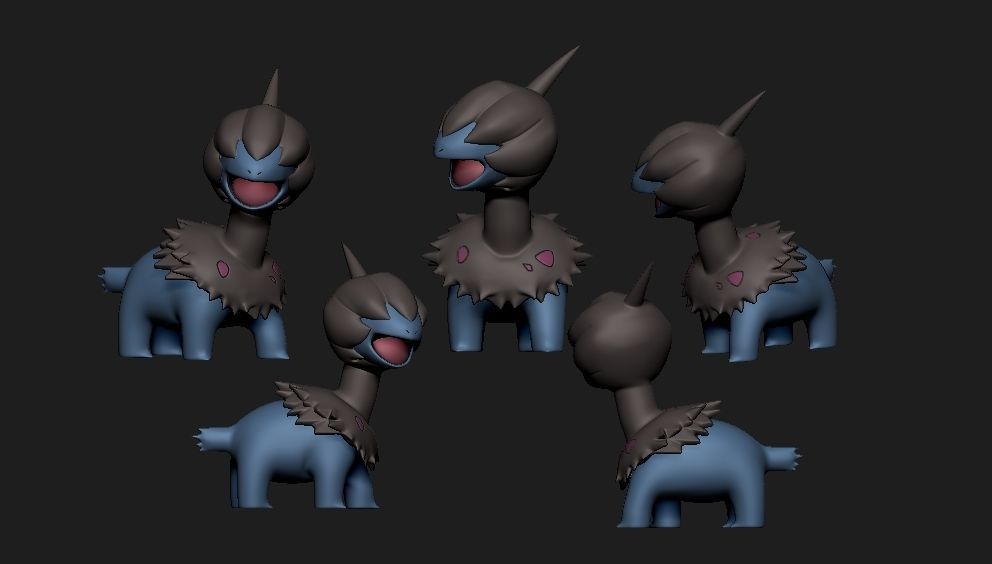 Pokemon - Deino with 2 different poses 3D model 3D printable | CGTrader
