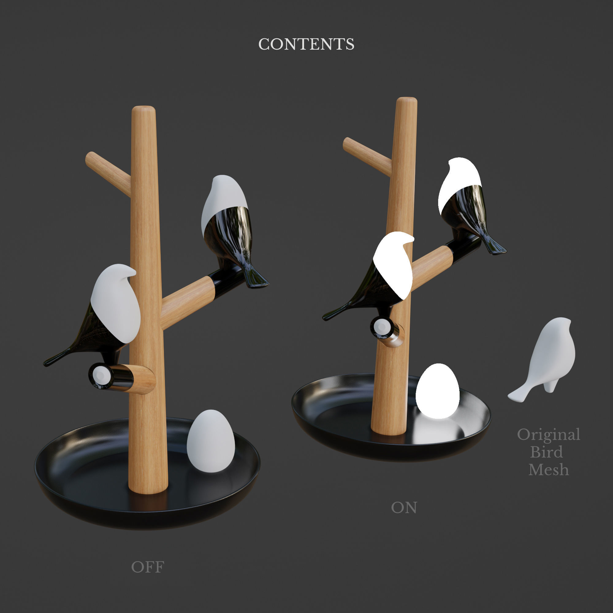 Smart Magpie Lamp 3D model | CGTrader