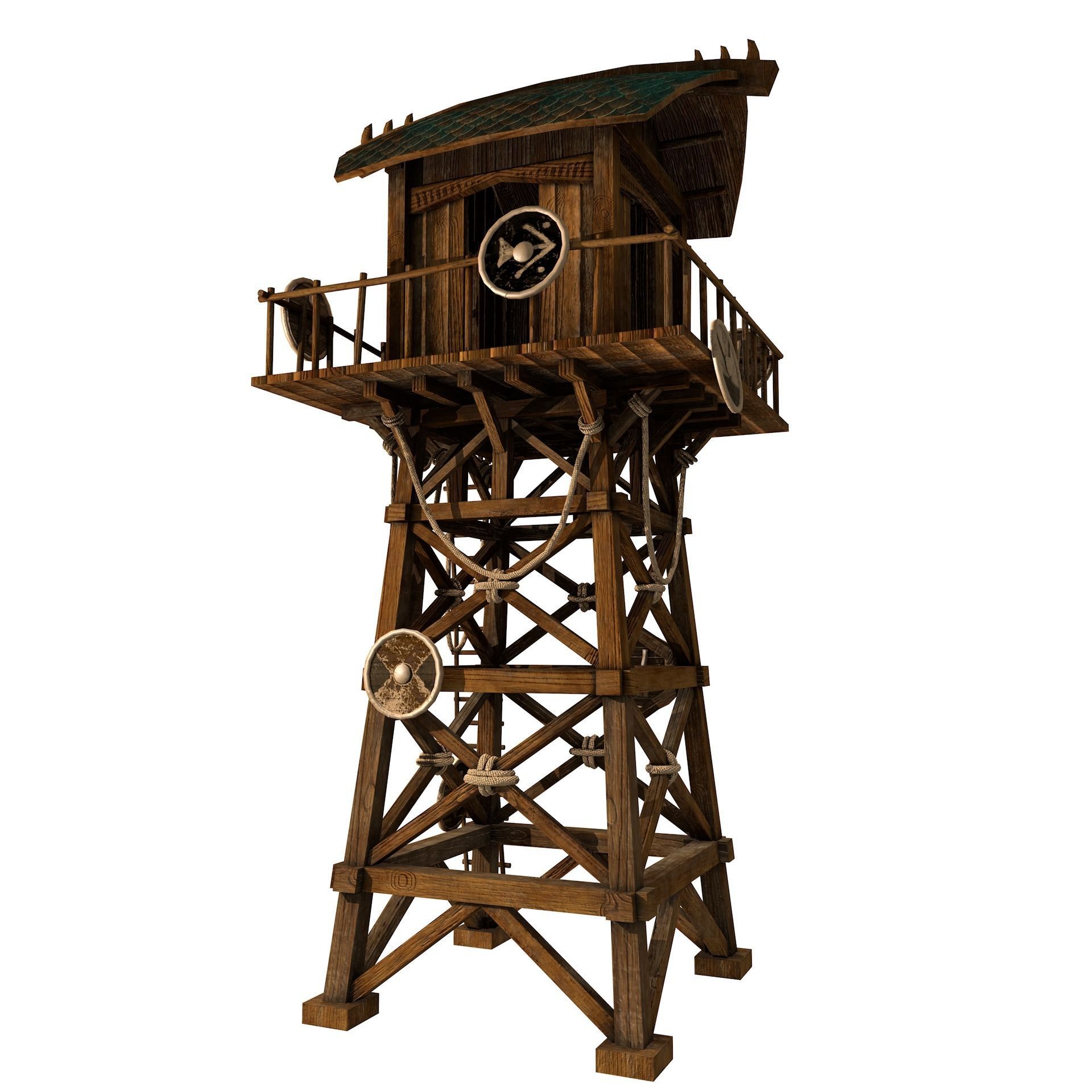 3D model Wooden Viking Watch Tower Game Ready VR / AR / low-poly | CGTrader