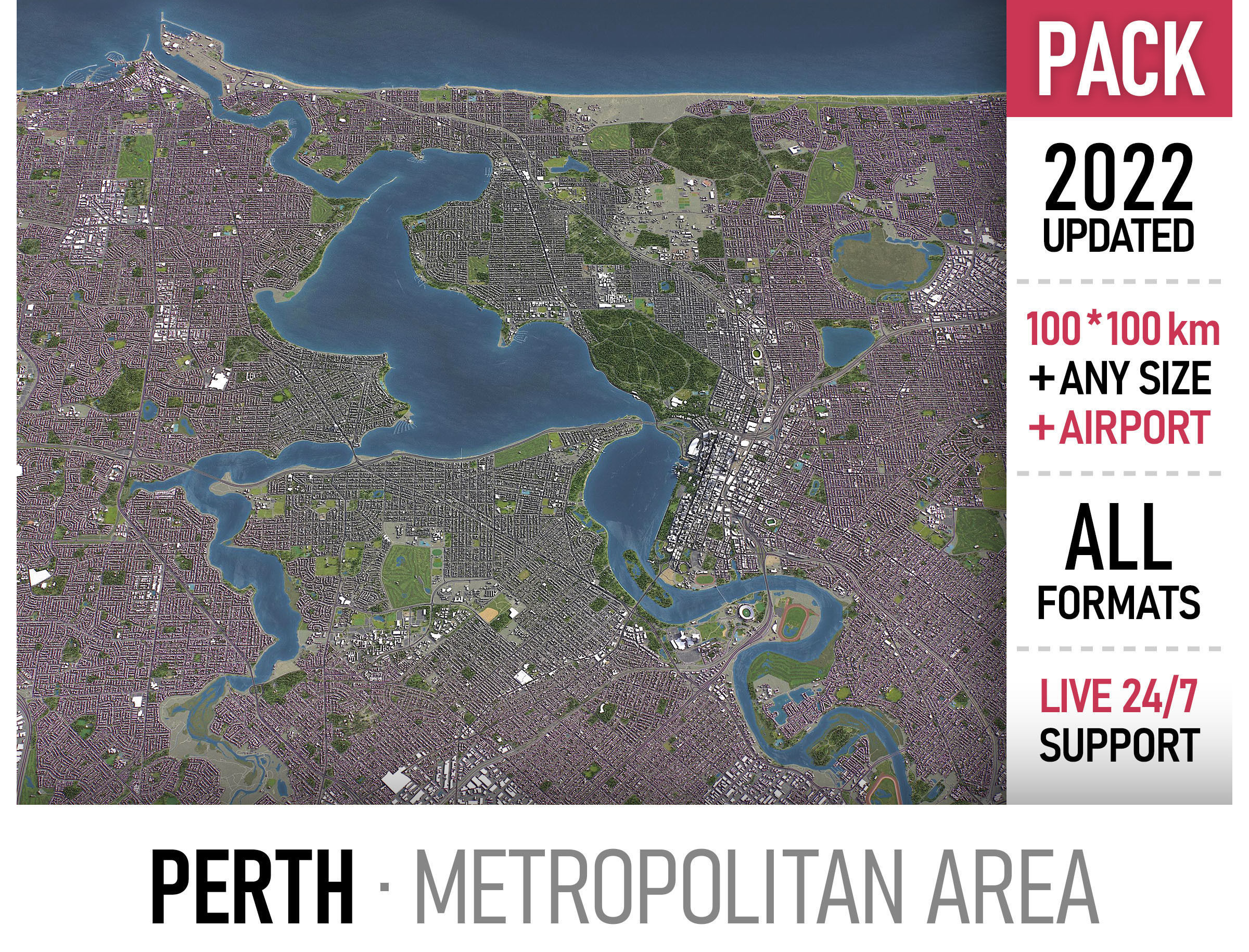 3D Model Collection Perth - 3D City Model VR / AR / low-poly | CGTrader