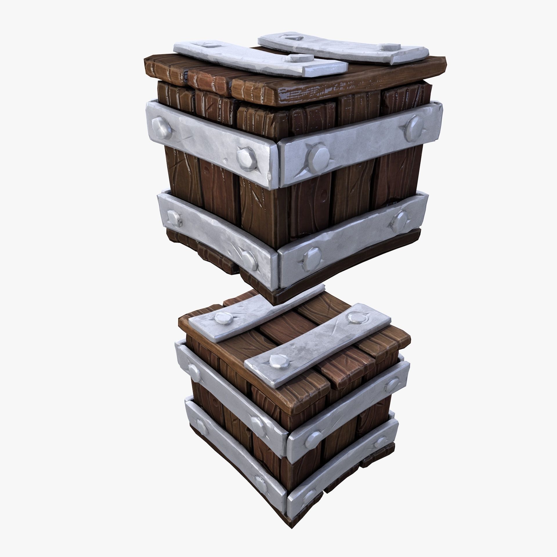 3D model Fantasy Wooden Crate Box Game Asset VR / AR / low-poly | CGTrader