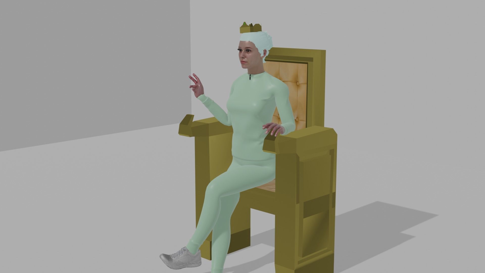 queen on throne 3D model | CGTrader
