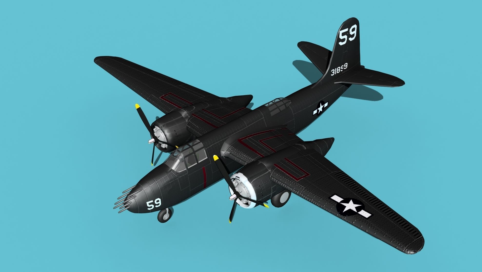 Douglas P70 Night Hawk V02 3D model animated rigged | CGTrader