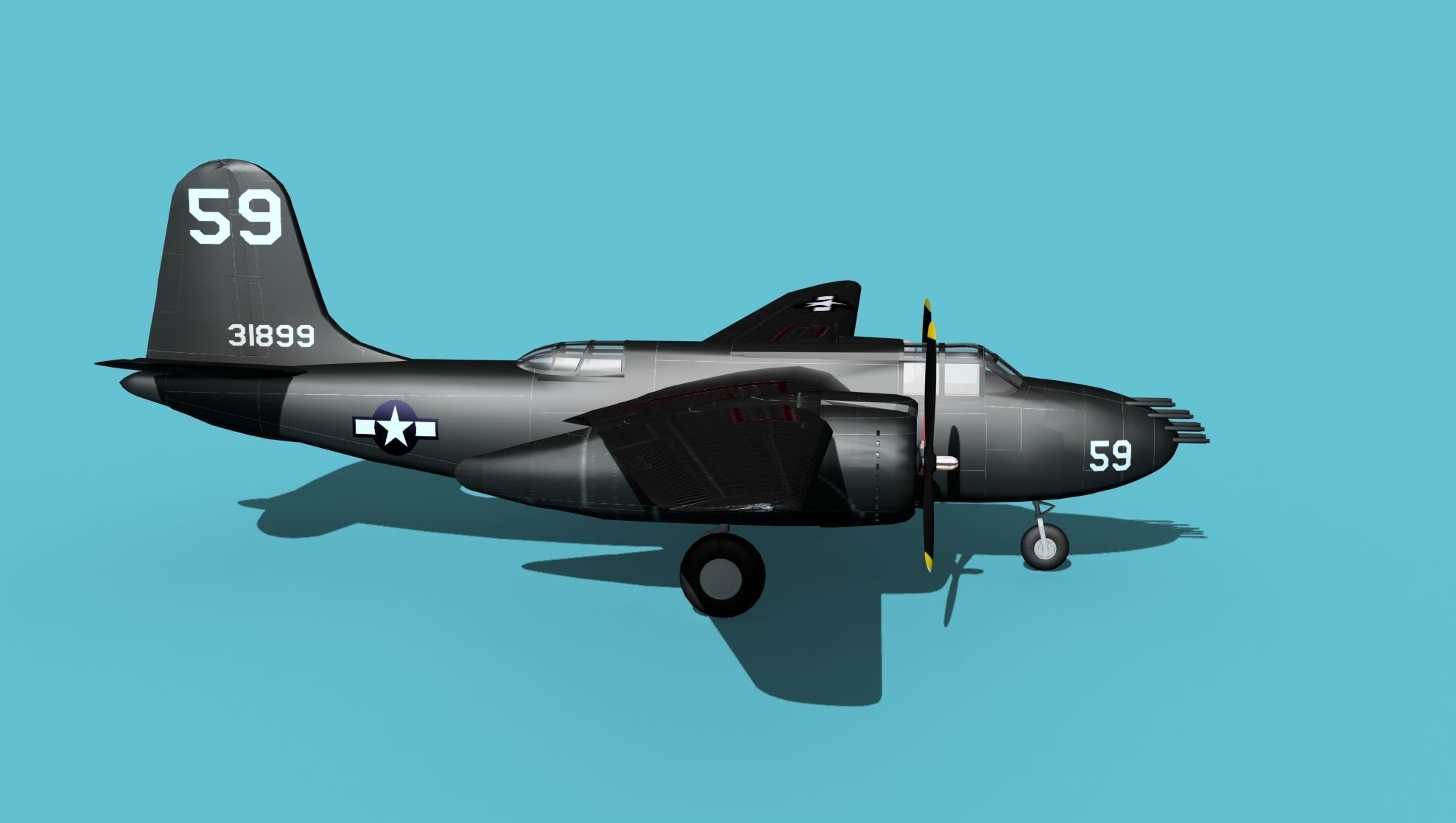 Douglas P70 Night Hawk V02 3D model animated rigged | CGTrader